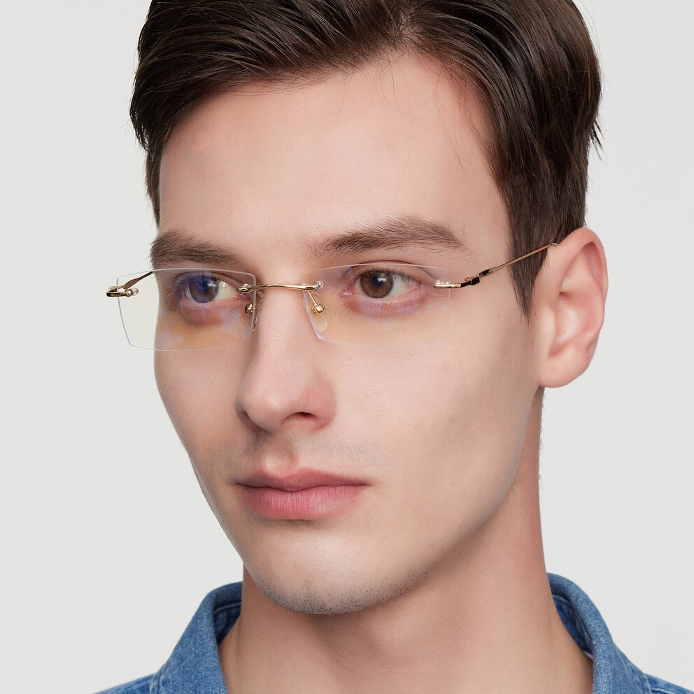 Egbert Rectangle - Golden Eyeglasses