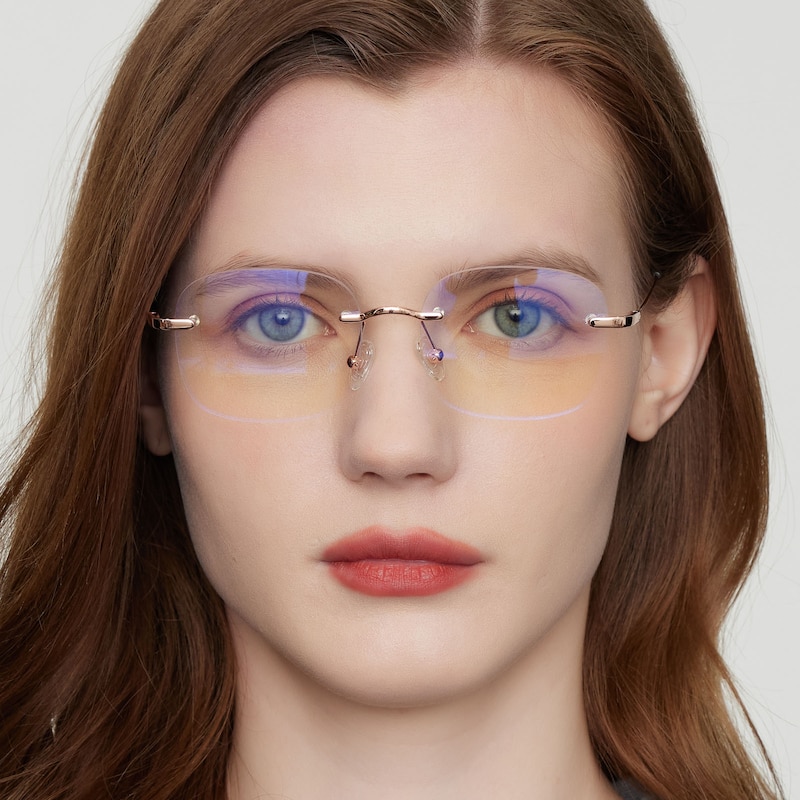 Benson Rectangle - Rose Gold Eyeglasses