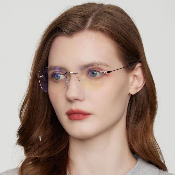 Benson Rectangle - Rose Gold Eyeglasses