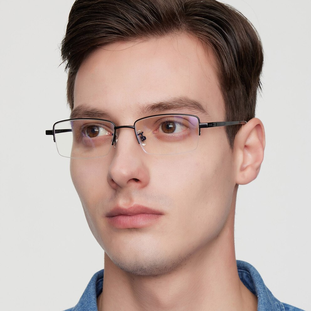 Barry Rectangle - Black Eyeglasses