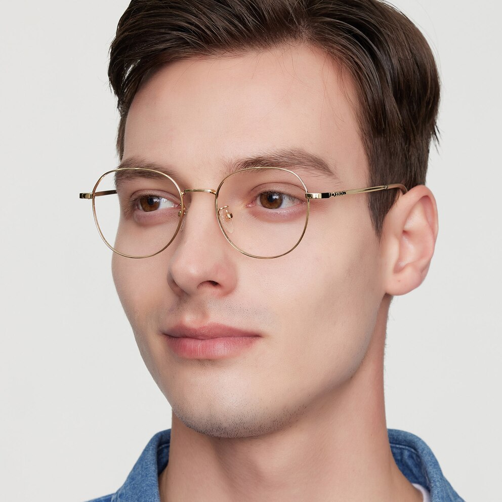 Mentor Round - Golden Eyeglasses