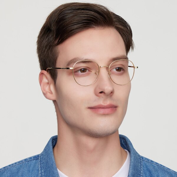 Mentor Round - Golden Eyeglasses