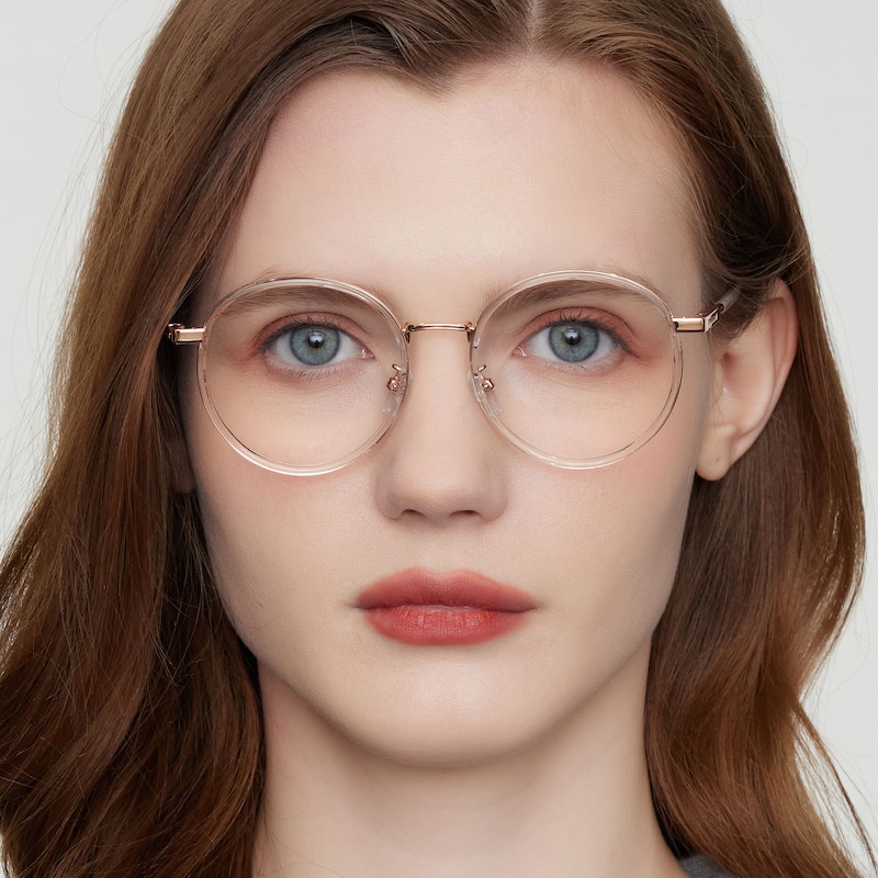 KeyWest Round - Crystal/Rose Gold Eyeglasses