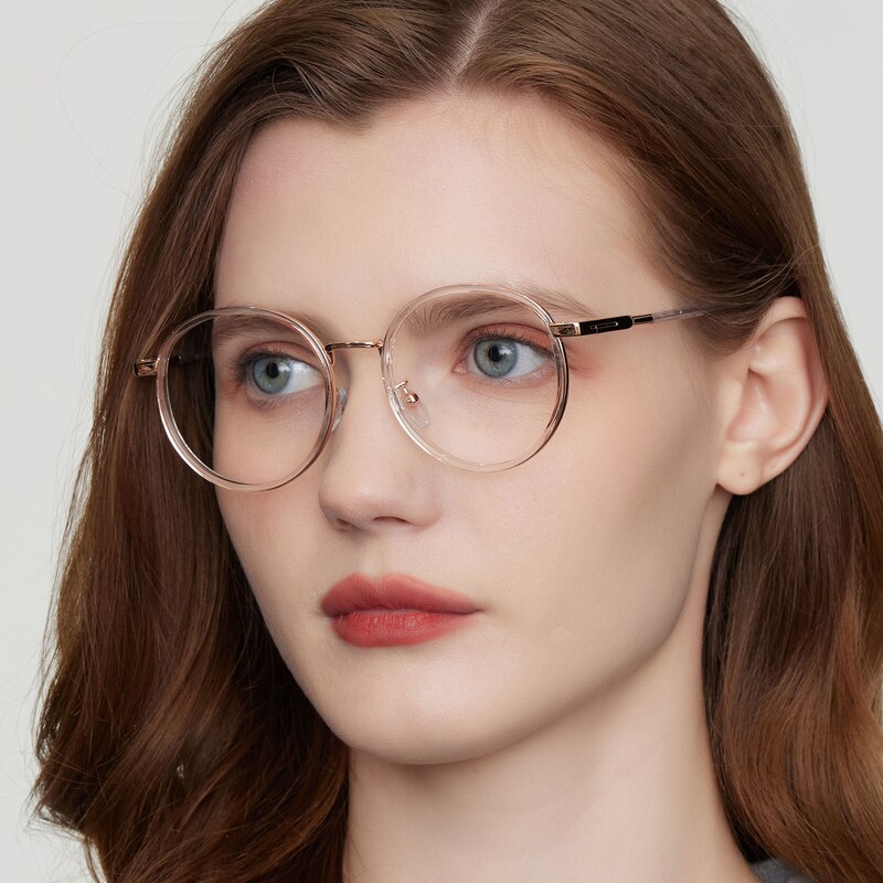 KeyWest Round - Crystal/Rose Gold Eyeglasses