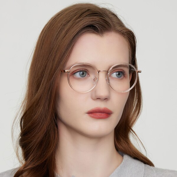 KeyWest Round - Crystal/Rose Gold Eyeglasses