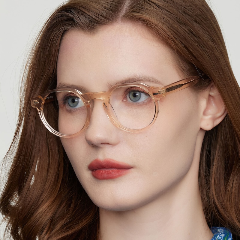 Ames Round Light Orange Full-Frame Acetate Eyeglasses | GlassesShop