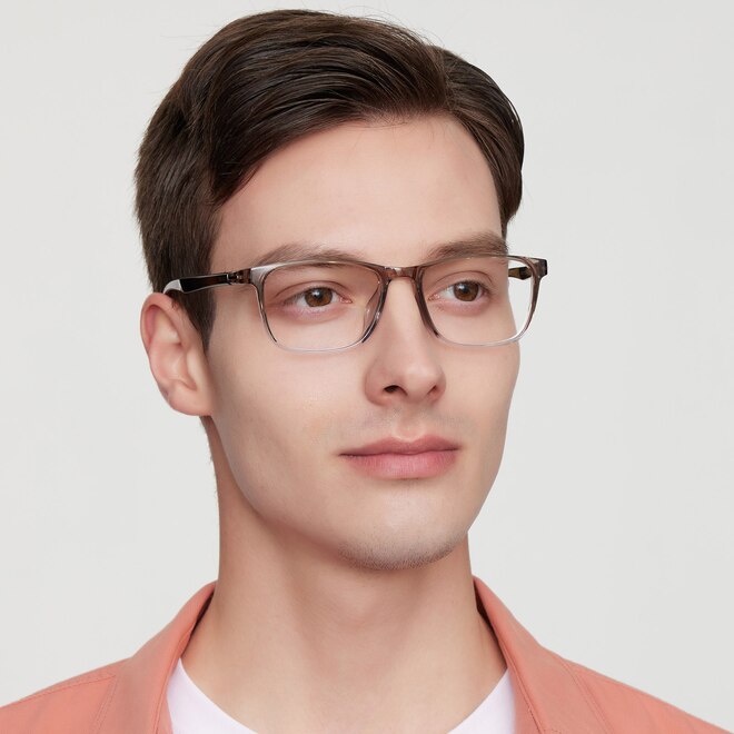 Altus Rectangle - Amber Green Eyeglasses