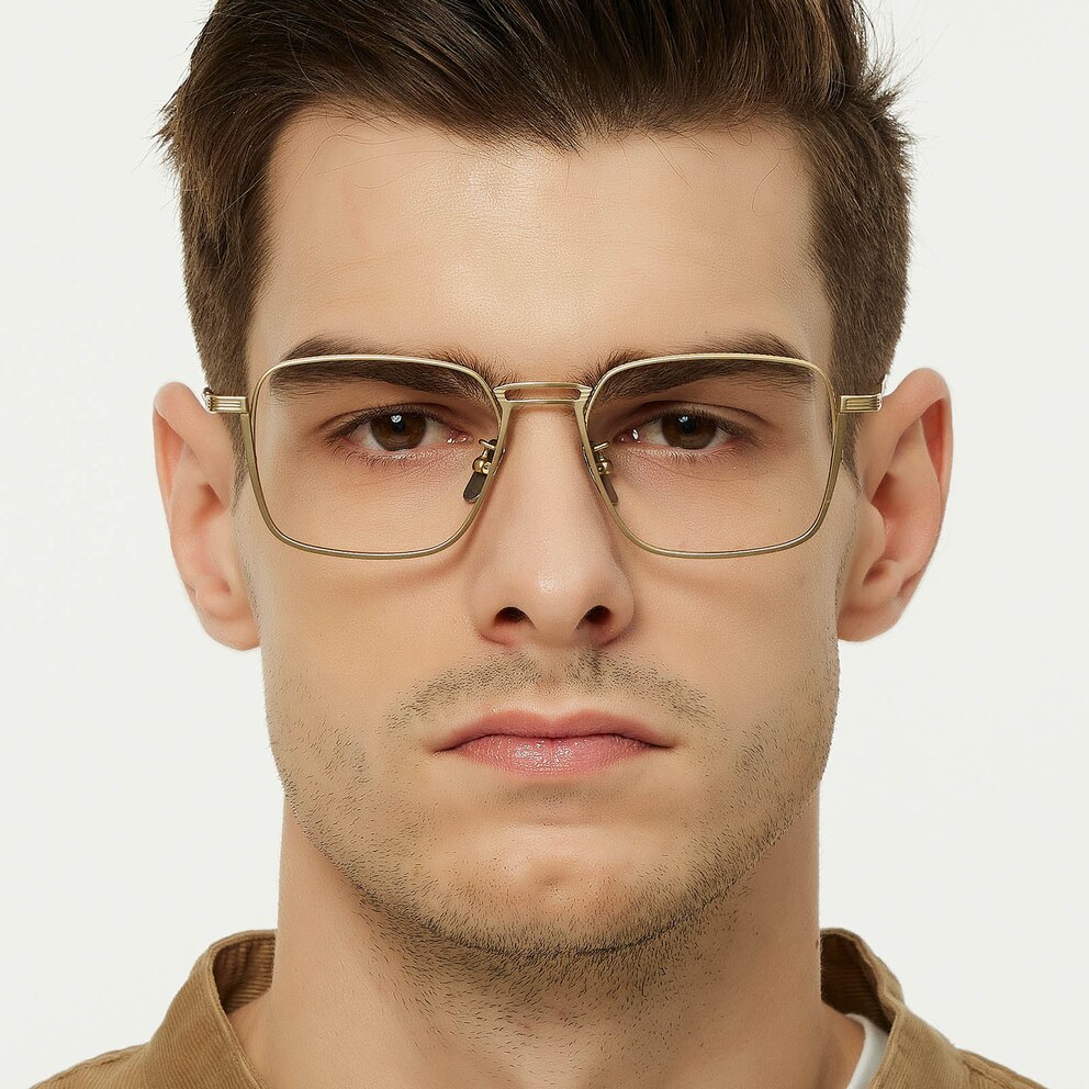 Jonas Rectangle - Golden Eyeglasses