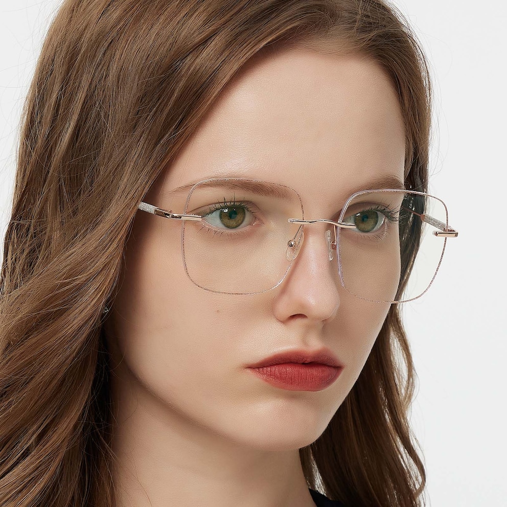 Elizabeth Square - Rose Gold Eyeglasses