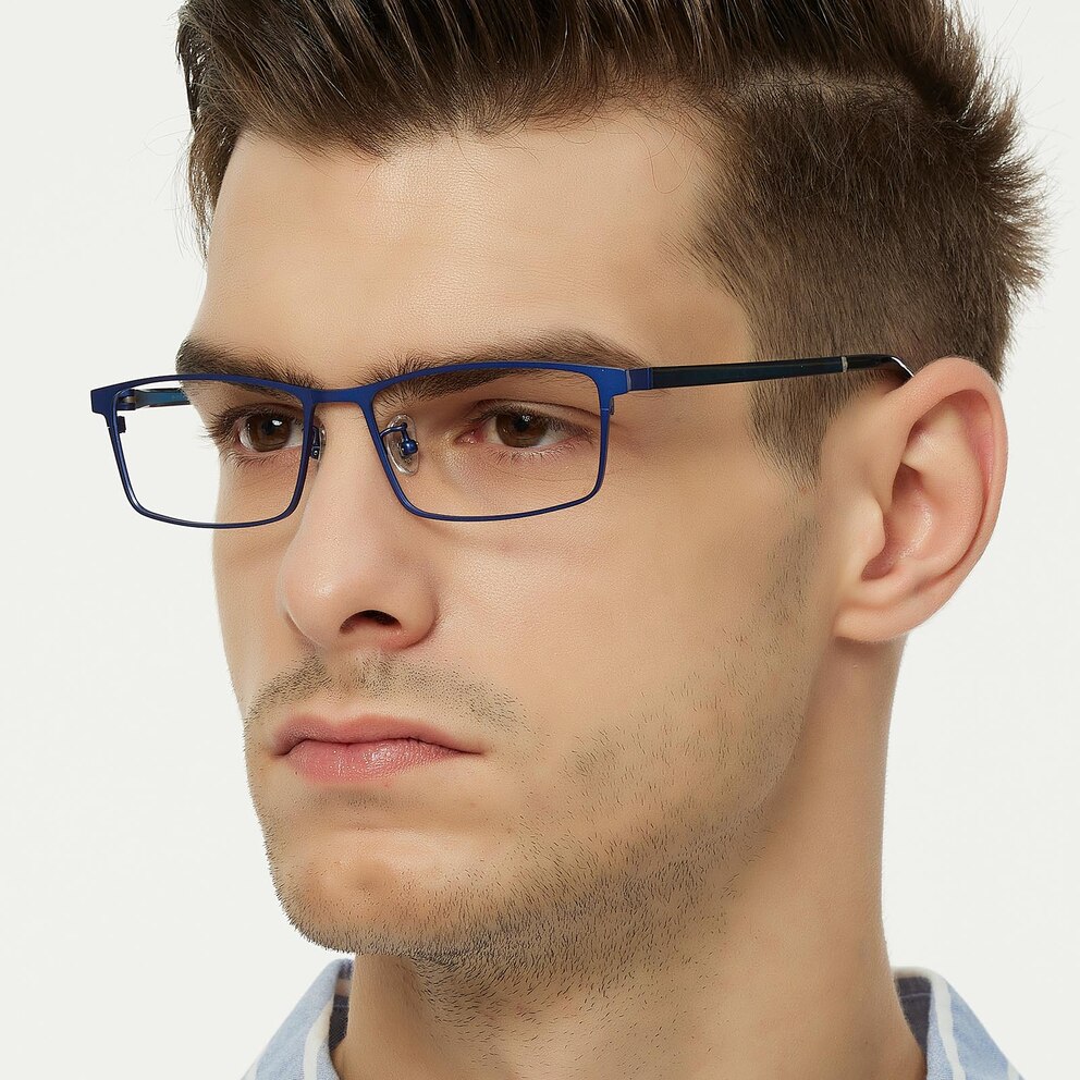 Isaac Rectangle - Blue Eyeglasses