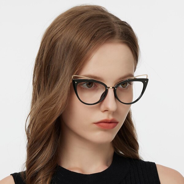 Bridget Cat Eye Black Eyeglasses
