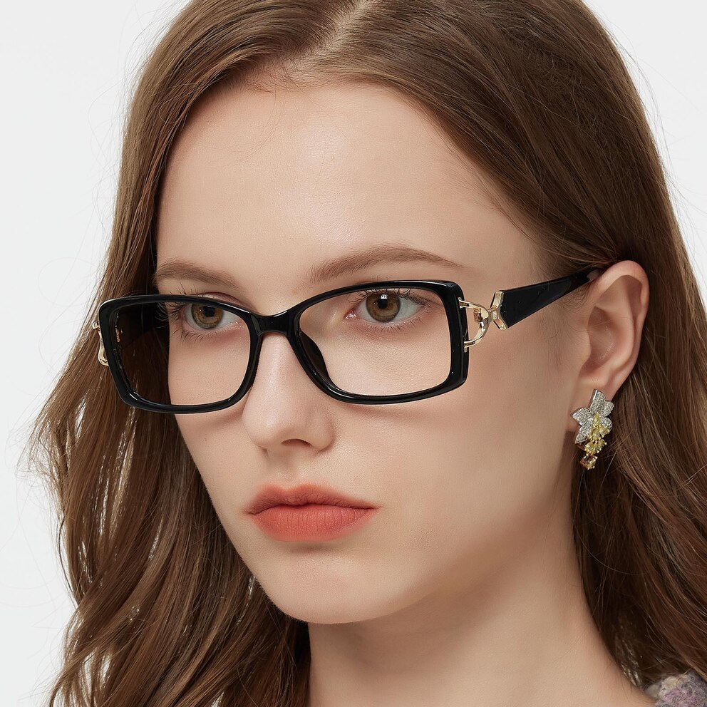 Yule Rectangle - Black Eyeglasses