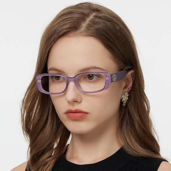 Dana Rectangle - Purple Eyeglasses