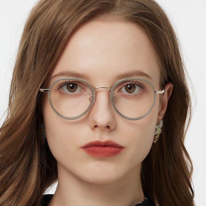 Duluth Round - Light Green Eyeglasses