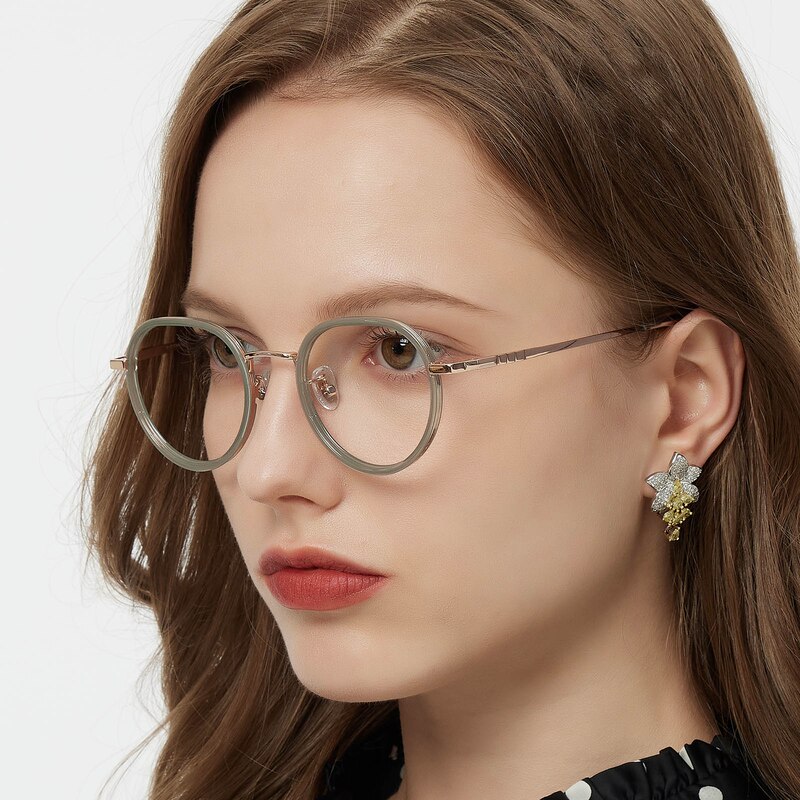 Duluth Round - Light Green Eyeglasses