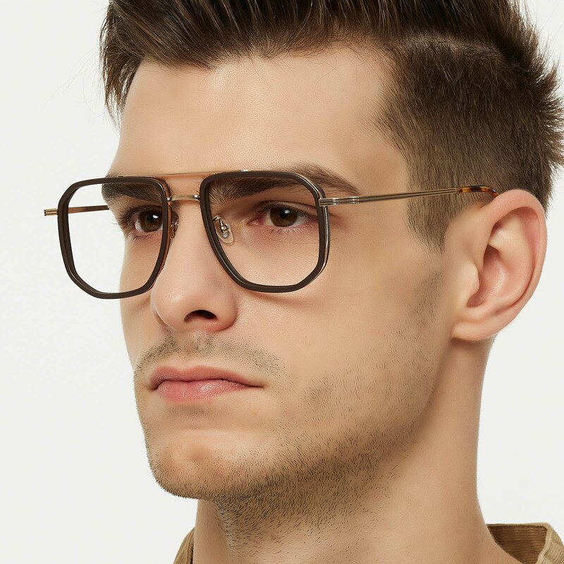 Milton Aviator - Brown Eyeglasses
