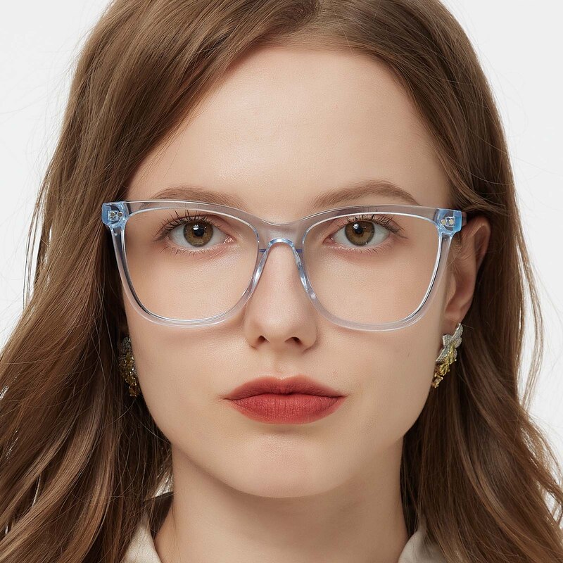 Carolyn Cat Eye - Light Blue Eyeglasses