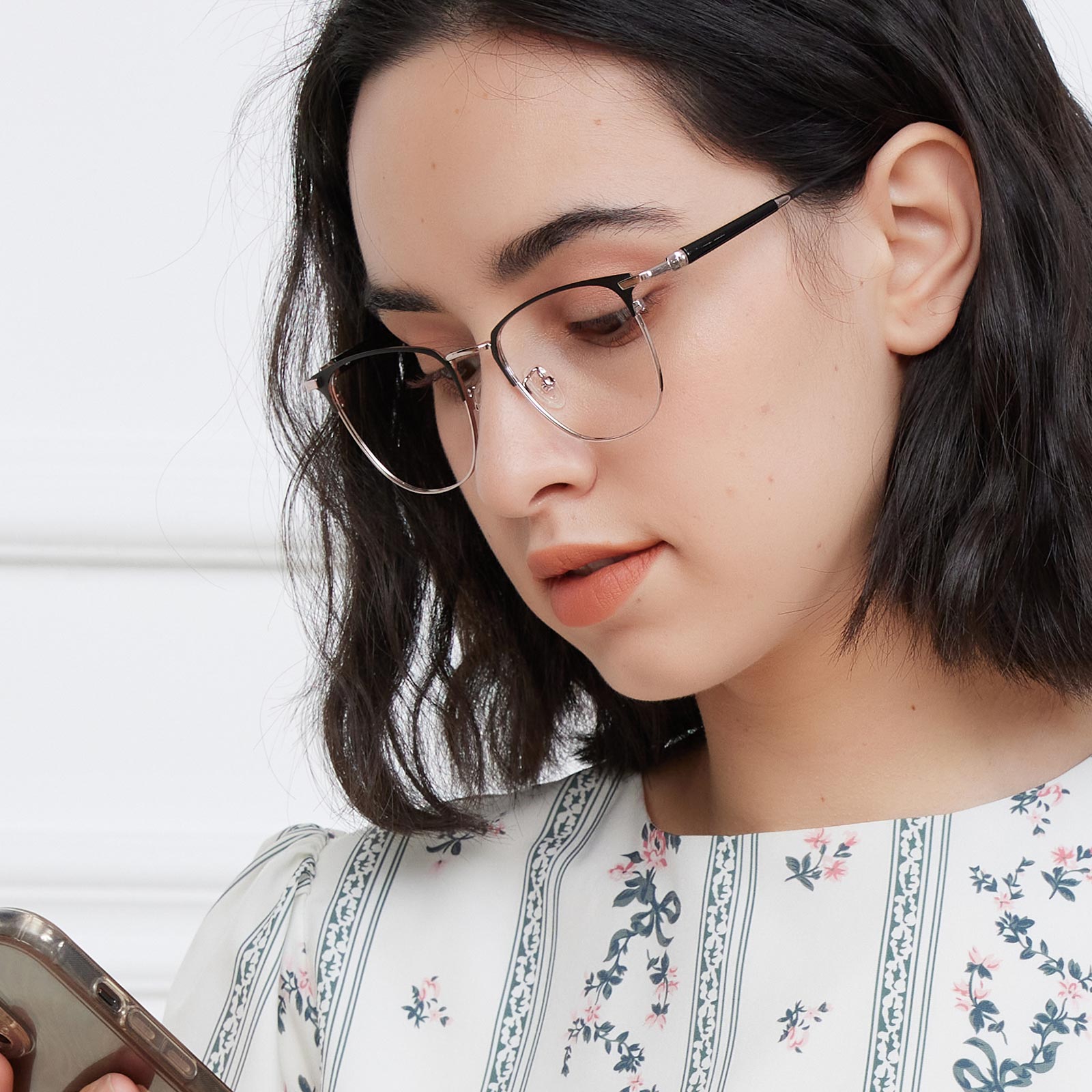 Haywood Oval - Black/Rose Gold-Blue Block Pro Eyeglasses