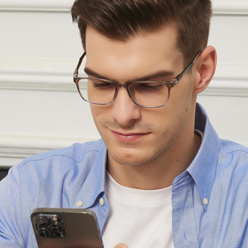 Altus Rectangle - Martini Olive/Gray-Blue Block Pro Eyeglasses