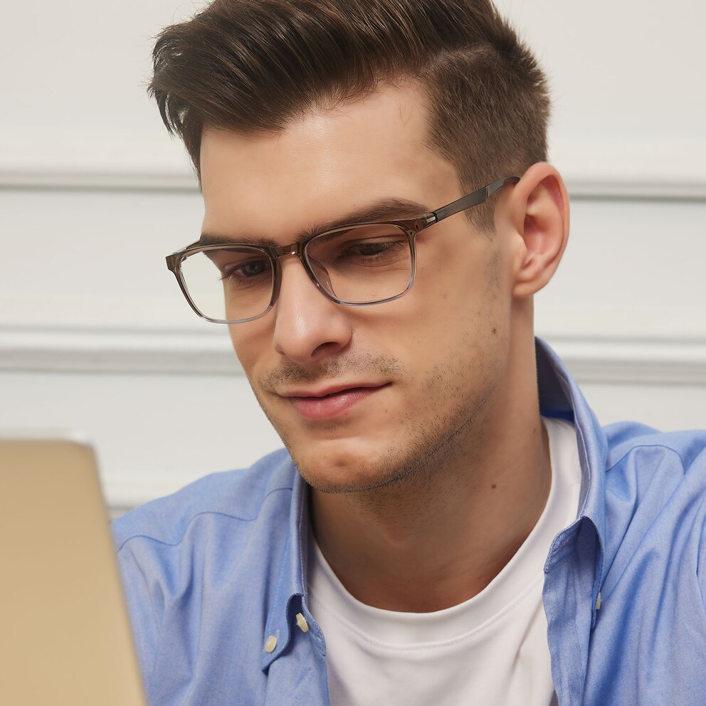 Altus Amber Green-Blue Block Pro Eyeglasses Rectangle