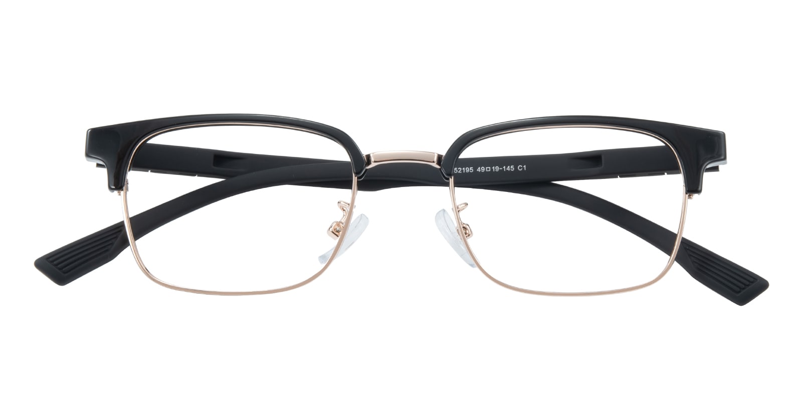 Manorville Rectangle,Browline Black Eyeglasses | Glassesshop