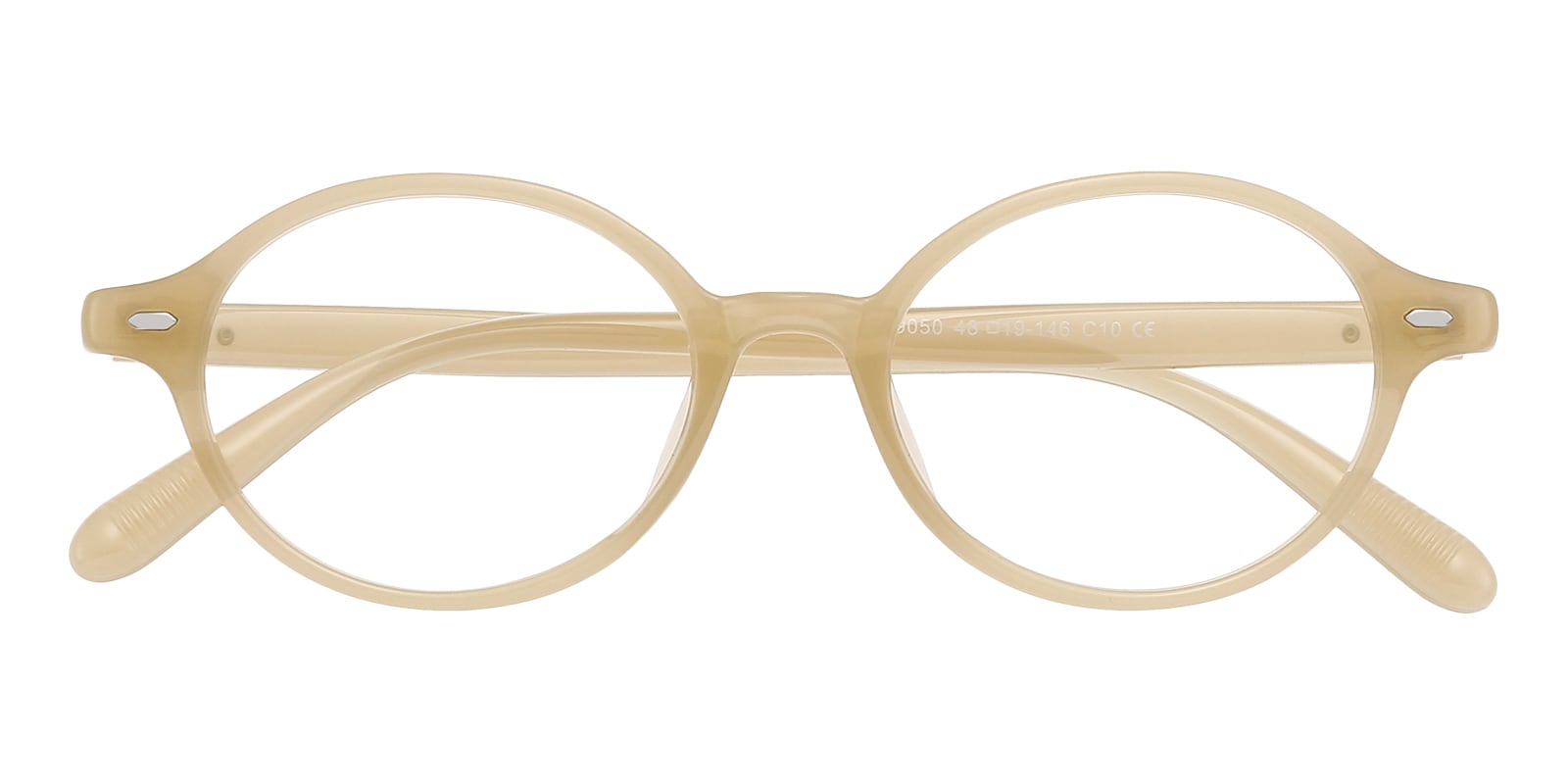 Paisley Oval Cream Blue Light Glasses | GlassesShop
