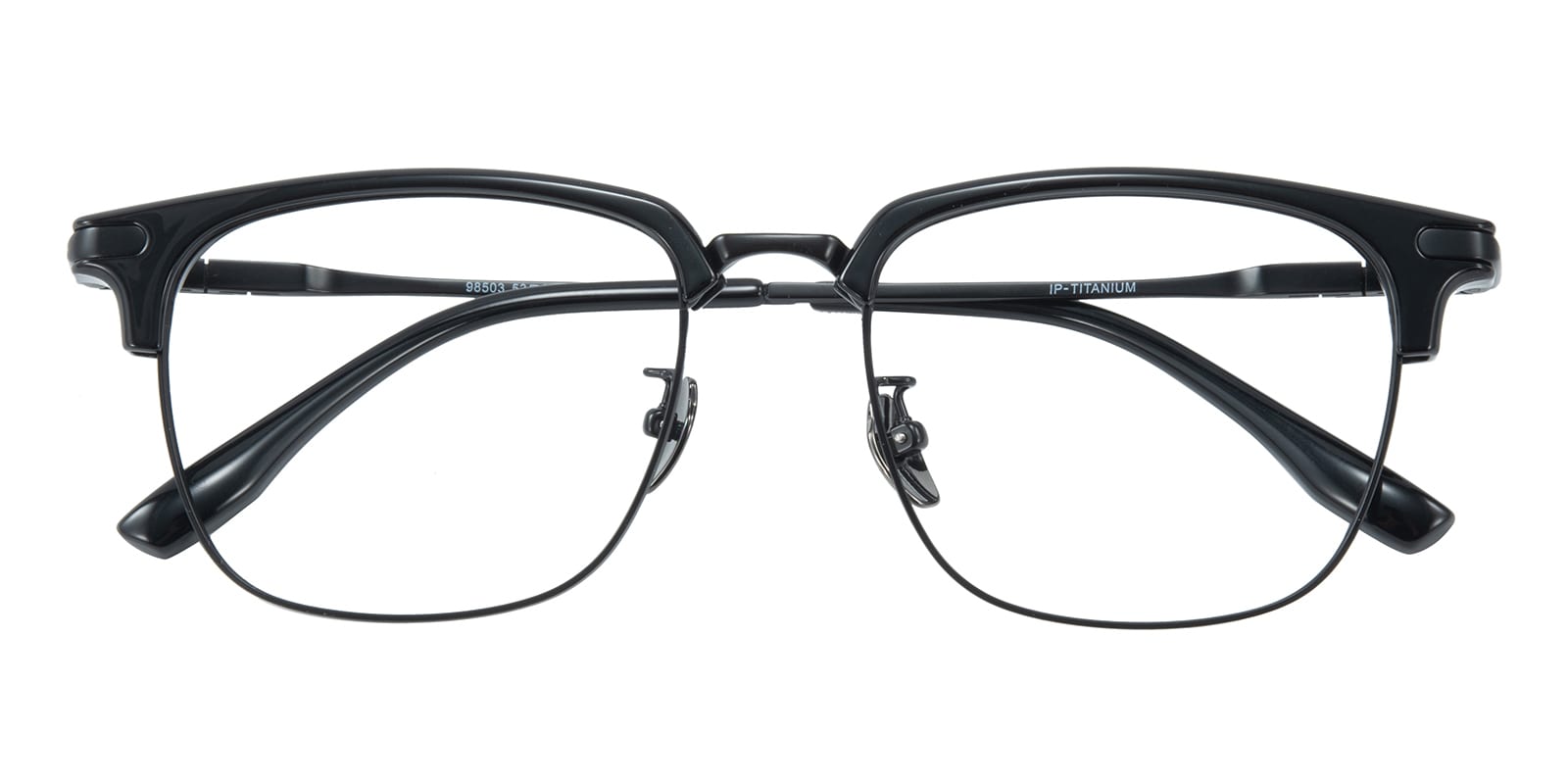 Caesar Rectangle,Browline Black Eyeglasses | Glassesshop