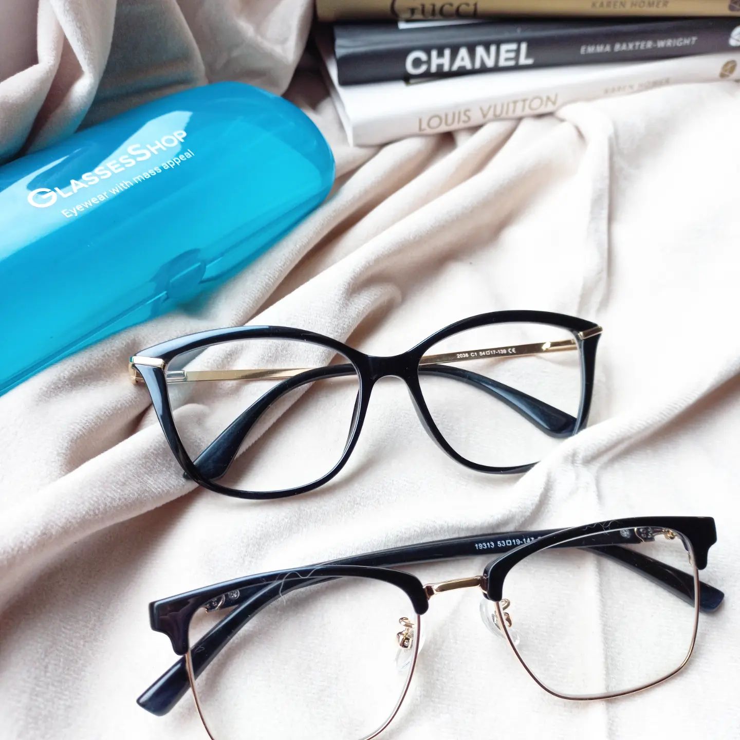 Libra Rectangle - Black/Silver-Orange Mirrored Coating Eyeglasses